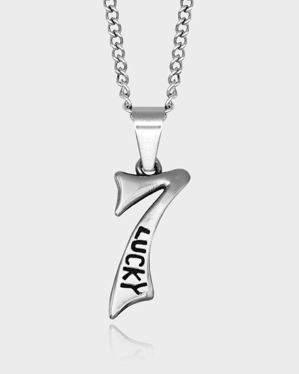 Lucky 7 Pendant – Stainless Steel Number 7 Necklace | DOMNO.